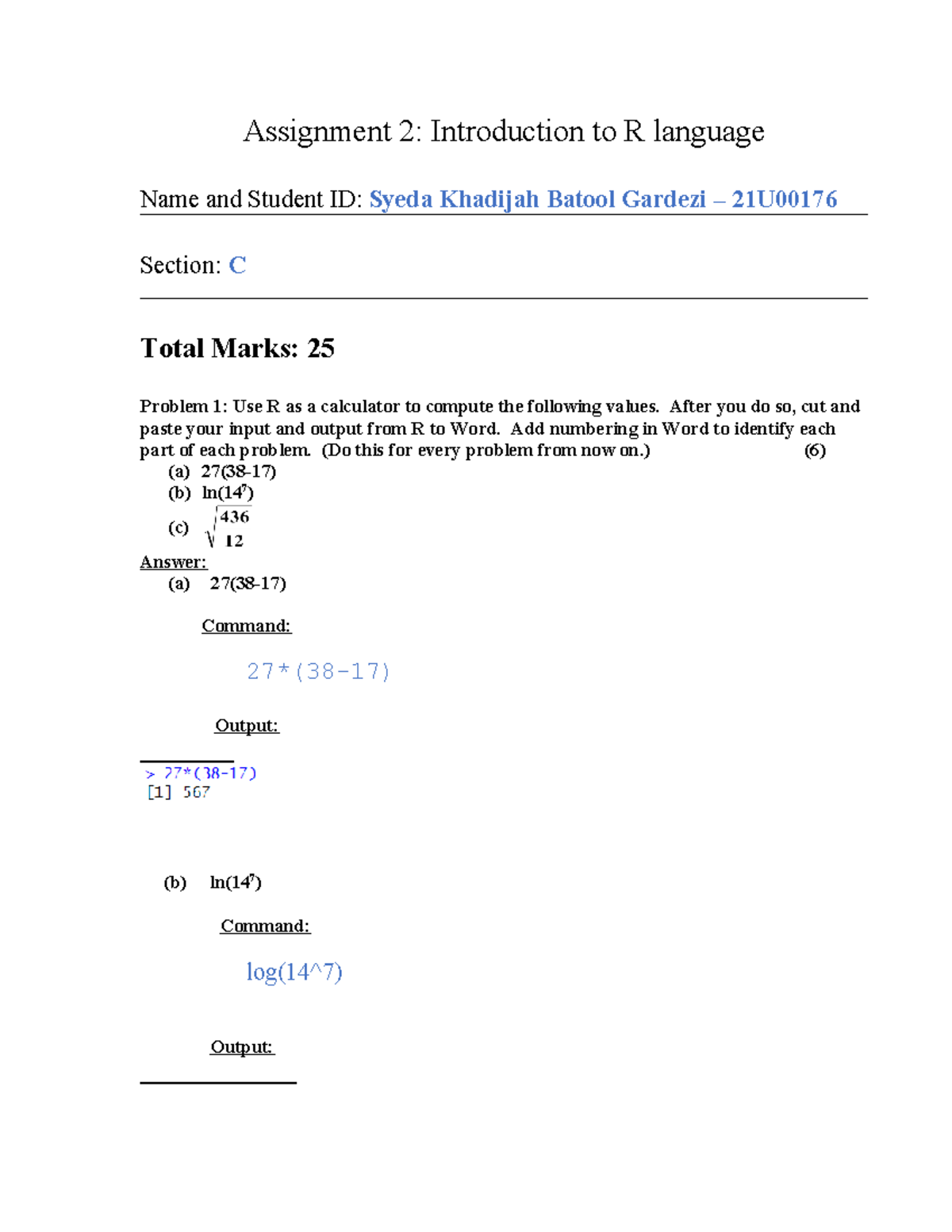 Assignment #2 - R Language Data Analysis and Computations - Studocu
