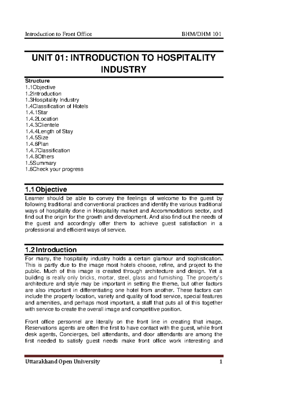 Introduction to Front Office 101: The Hospitality Industry Basics - Studocu