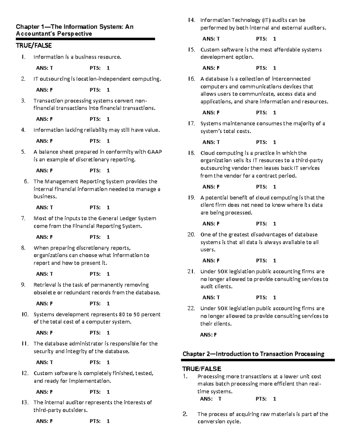 ACC-026-P1- Reviewer-Chapter 1-4 - Chapter 1—The Information System: An Accountant’s Perspective ...