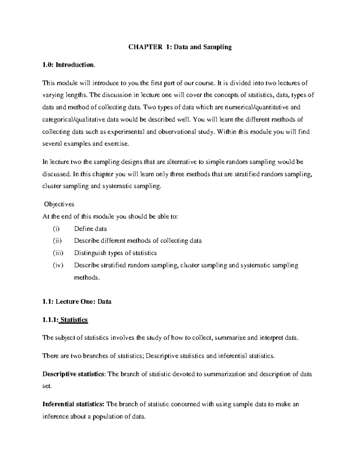 CHAPTER 1: Data and Sampling - Introduction to Statistics and Methods ...