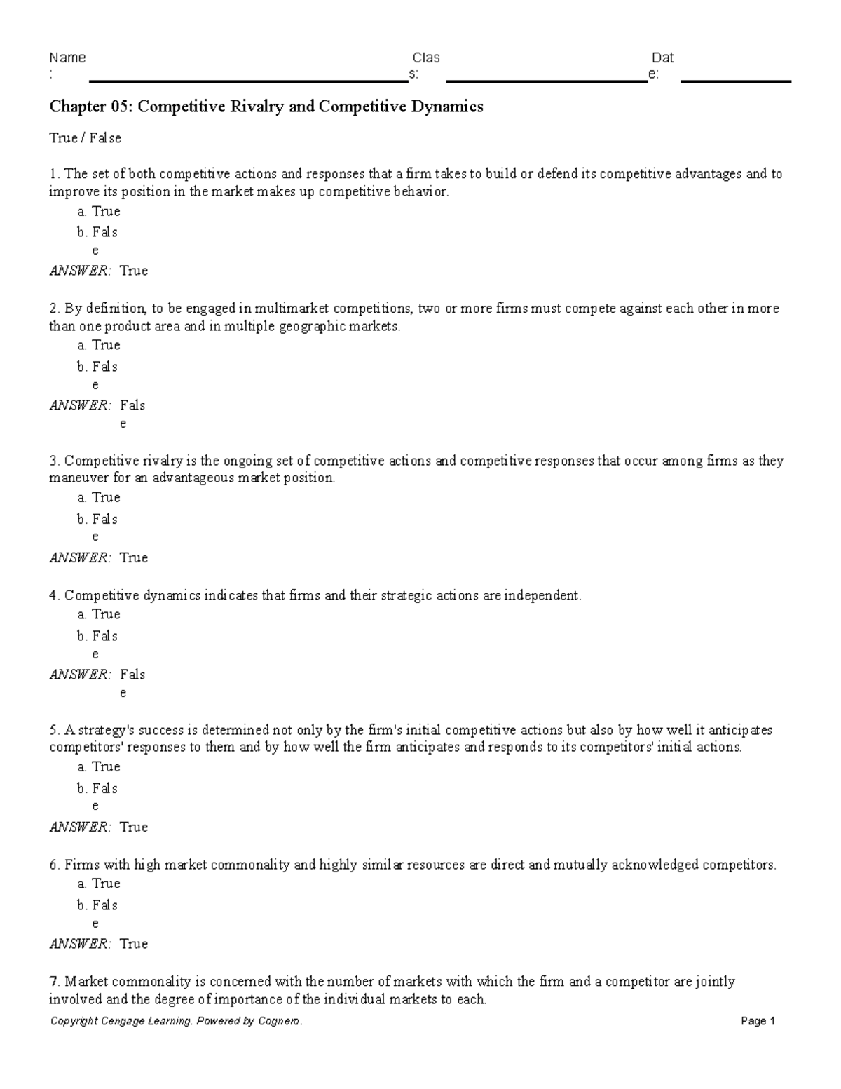 Chapter 05 Competitive Rivalry and Competitive Dynamics - : s: e ...
