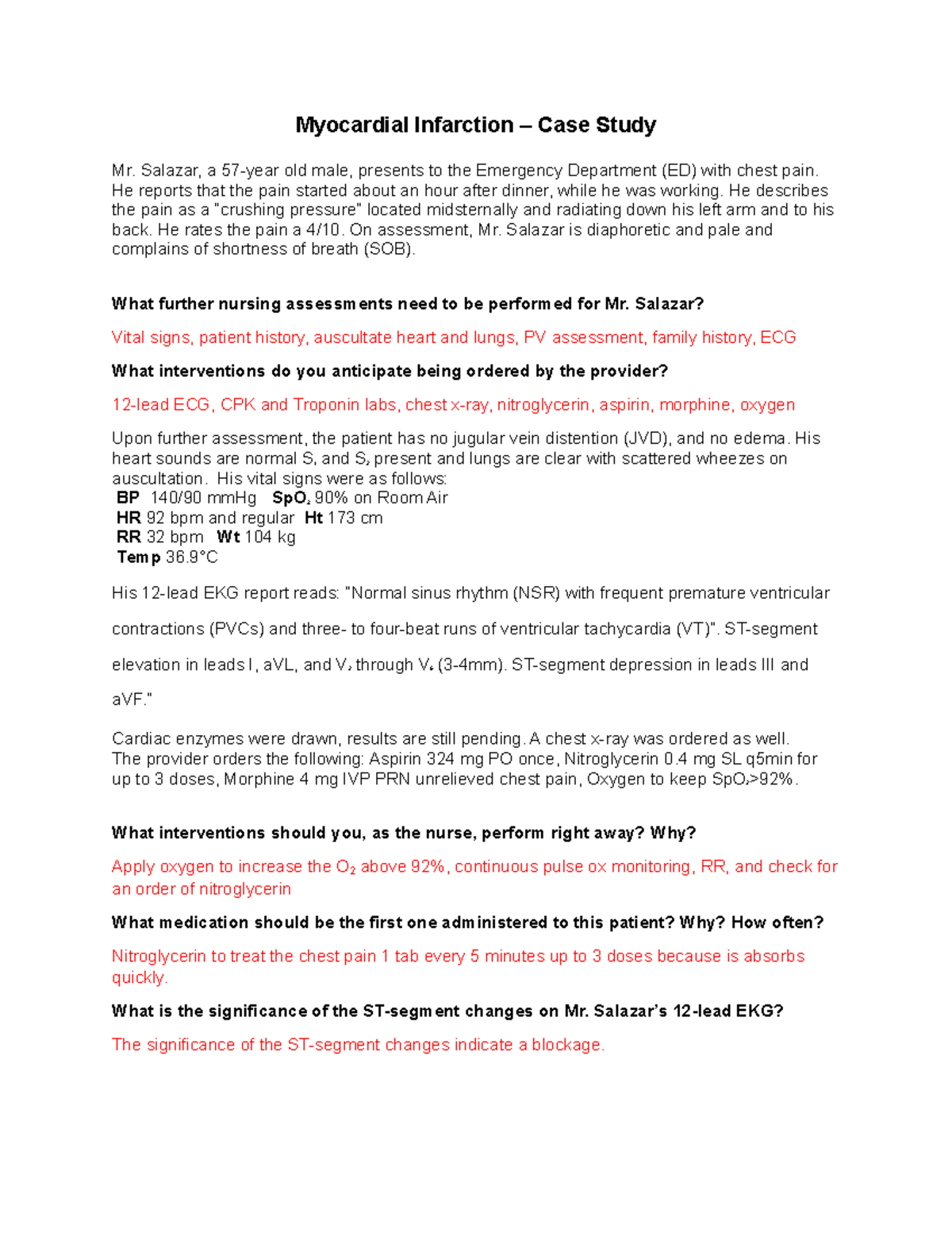 Cardiac Cath Case Study: Mr. Salazar's Myocardial Infarction Journey ...