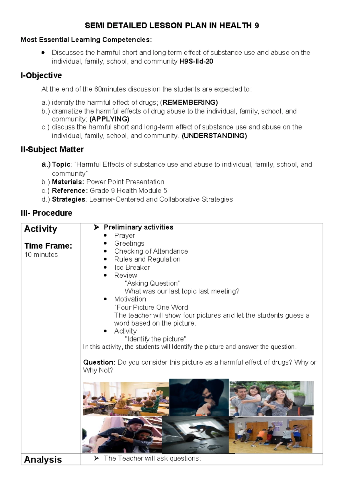 SEMI Detailed Lesson PLAN IN Health 11 - SEMI DETAILED LESSON PLAN IN ...