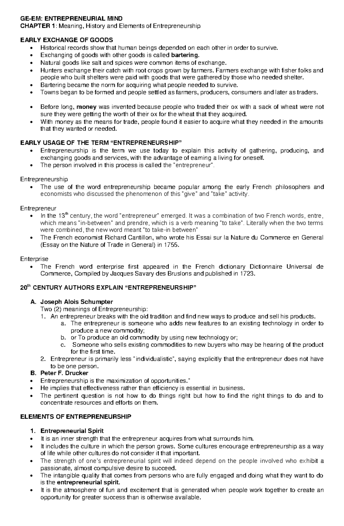 Entrep Mind Chapter 1 - GE-EM: ENTREPRENEURIAL MIND CHAPTER 1: Meaning ...