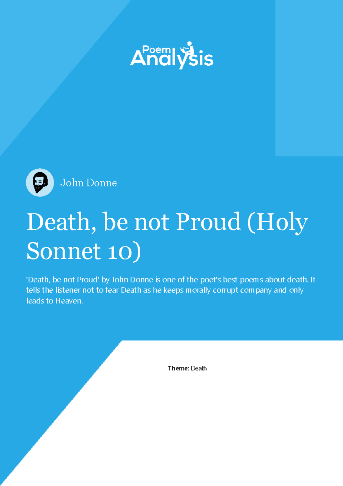 Death, Be Not Proud: Analysis of John Donne's Holy Sonnet 10 Guide ...