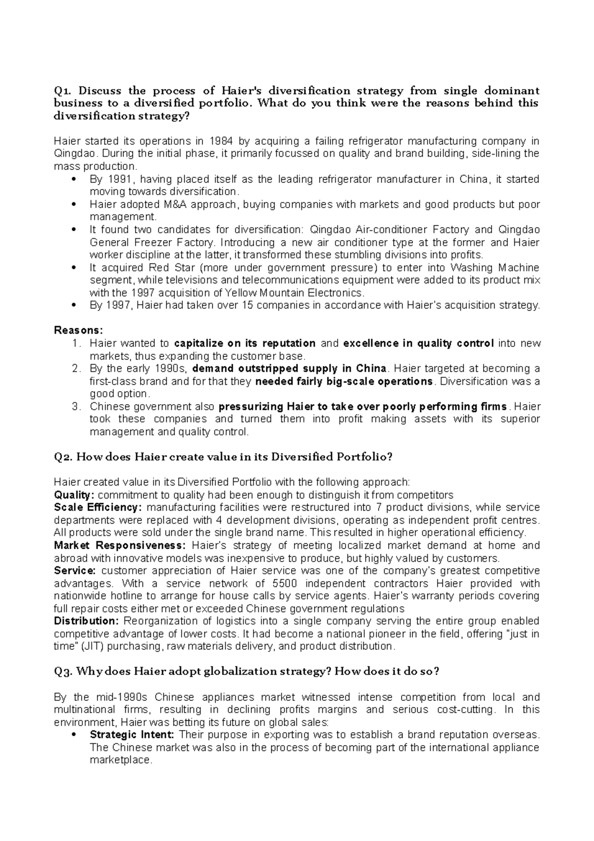 Strategic Management- MCQ - Horizontal integration is concerned with (A ...