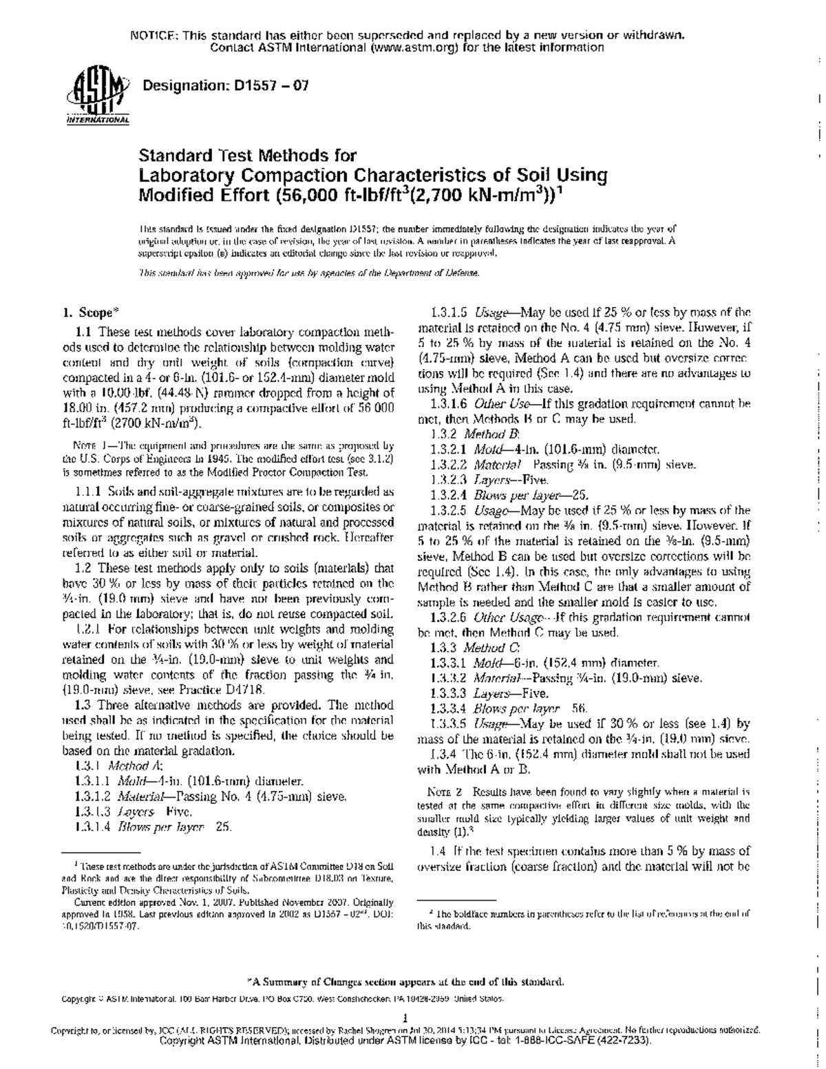 ASTM D1557 - Modified Proctor Test Guide in English - Studocu