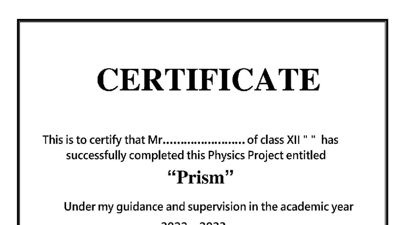 Physics Project WORK Class 12 - Physics Class 12 - CERTIFICATE This is ...
