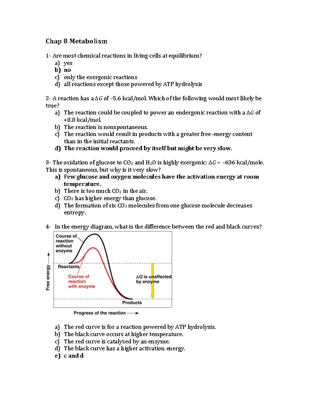 Chapter 8: Introduction to Metabolism - Key Concepts and Processes ...