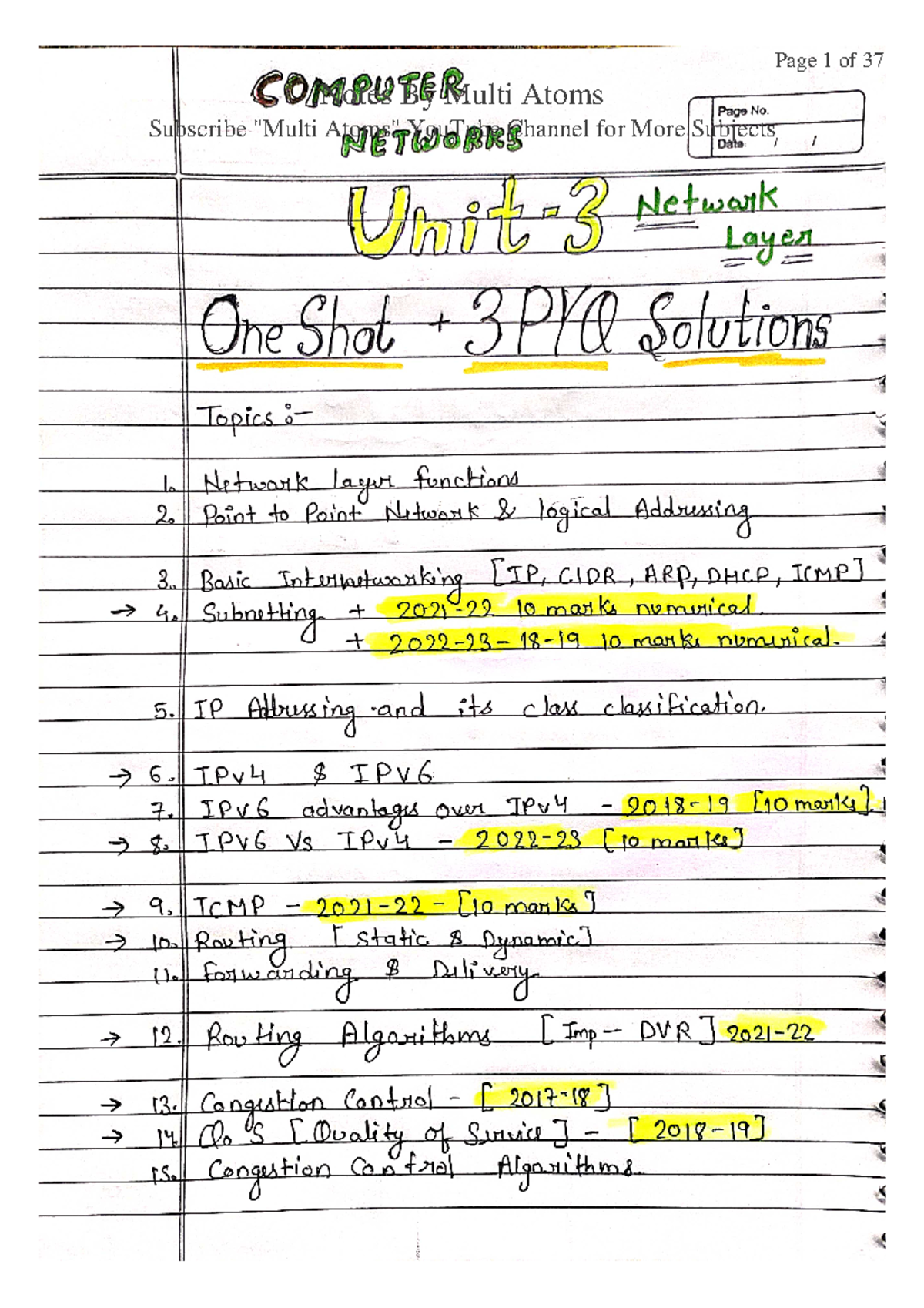 CN Unit 3: Comprehensive Notes on Multi Atoms - Studocu