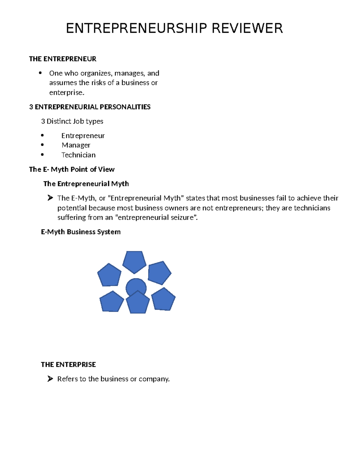 Entrep- Reviewer: Key Concepts in Entrepreneurship Notes - Studocu
