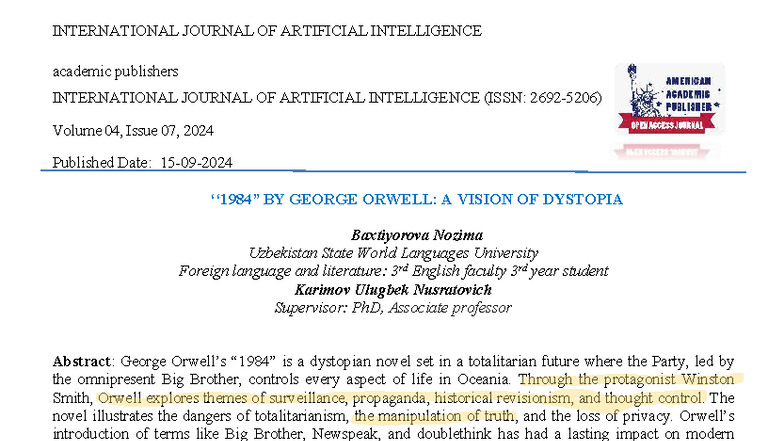1984: A Vision of Dystopia - Analysis of Orwell's Totalitarian Themes ...