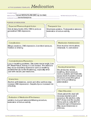 Medication card Succinylcholine - ACTIVE LEARNING TEMPLATES TherapeuTic ...