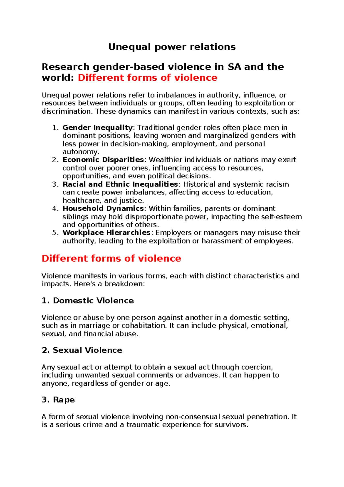 Grade 11 Term 2 Study on Unequal Power Relations and GBV Dynamics - Studocu