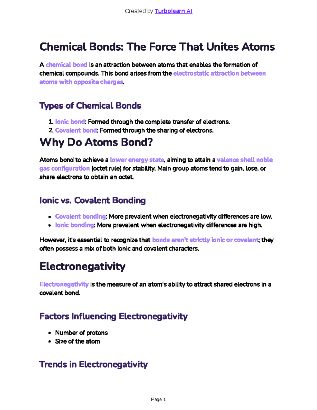 Chemical Bonds: Understanding Ionic & Covalent Bonds - Theme 3 Notes ...