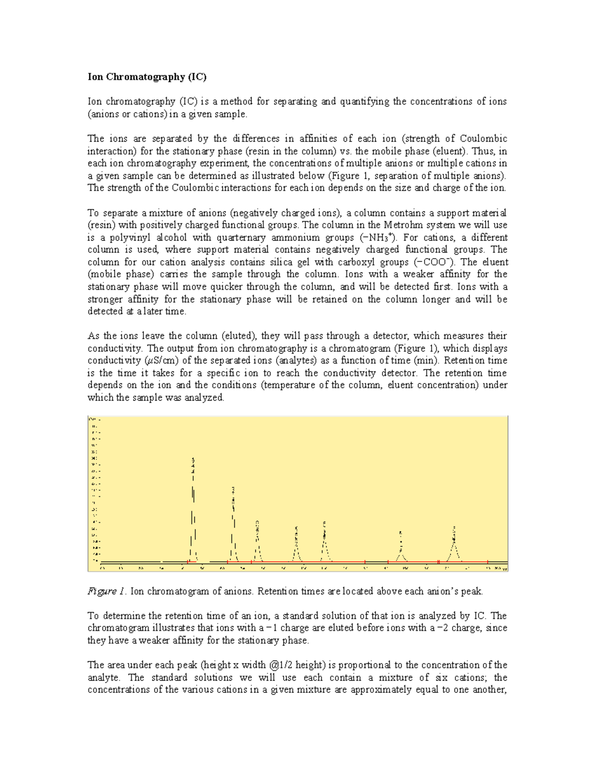 Ion Chromatography (IC) Lab Sheet: Theory and Practical Applications ...