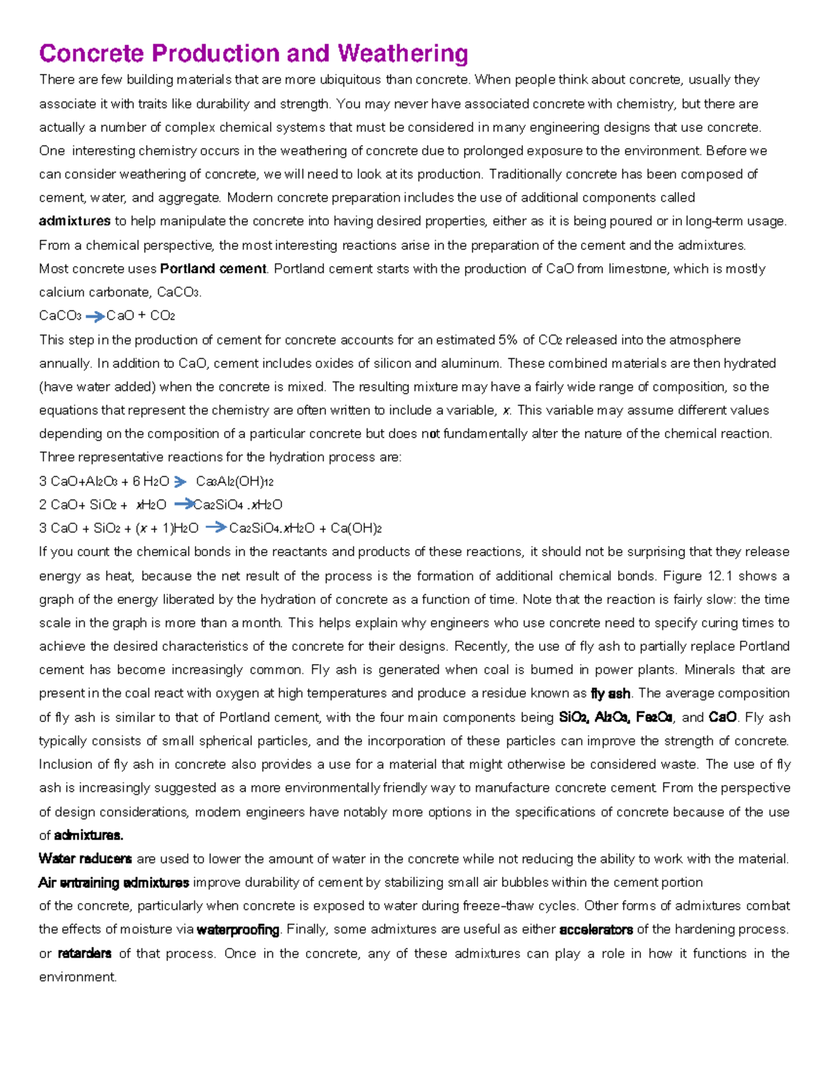 Cement Production and weathering - Concrete Production and Weathering ...