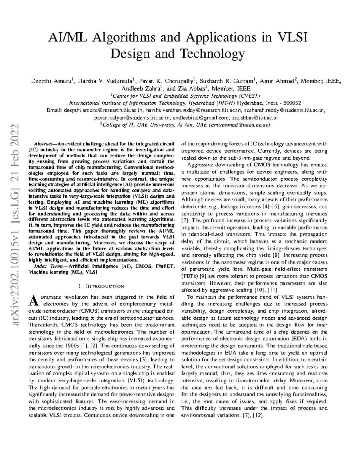AI/ML Applications in VLSI Design and Manufacturing - IEEE - Studocu