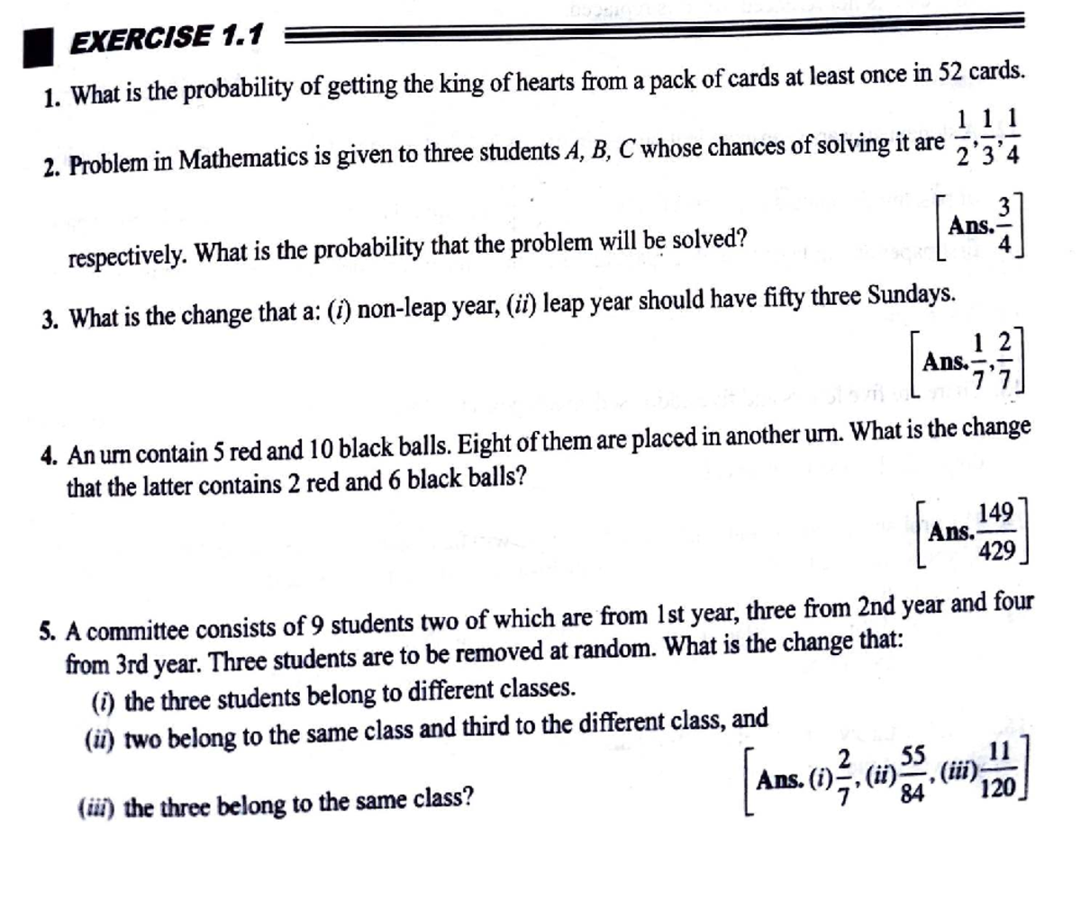 Probability Practice Sheet 1 - Exercises and Solutions - Studocu