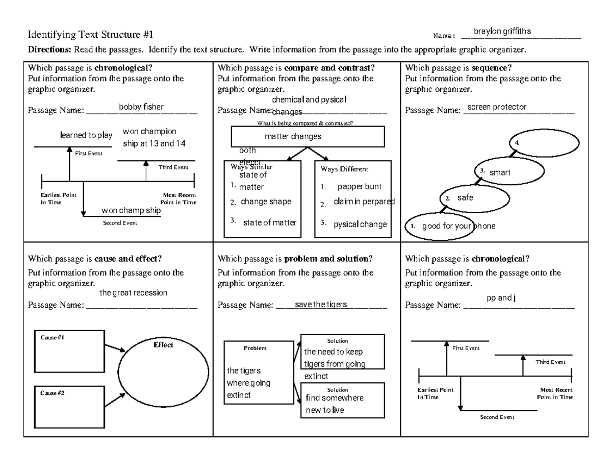 Braylon Griffiths - Text Structure Practice Guide - Studocu