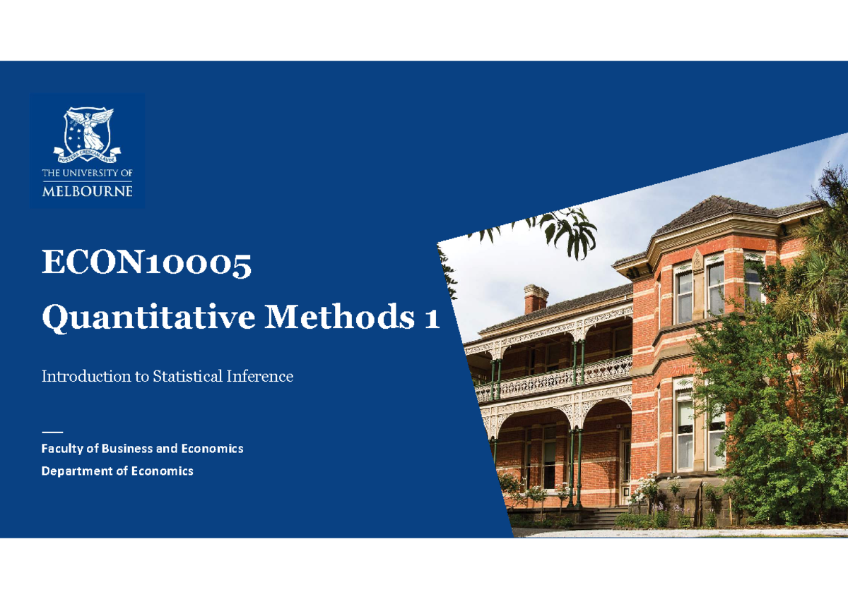 2024S1 L06 Statistical Inference: Understanding Estimation Techniques - Studocu