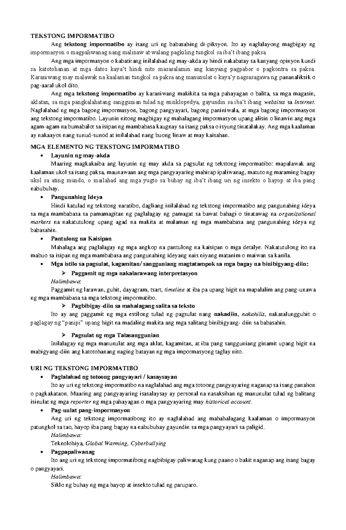 Tekstong Deskriptibo - Kahulugan, Layunin, Paraan at Uri ng Paglalarawan - TEKSTONG DESKRIPTIBO ...