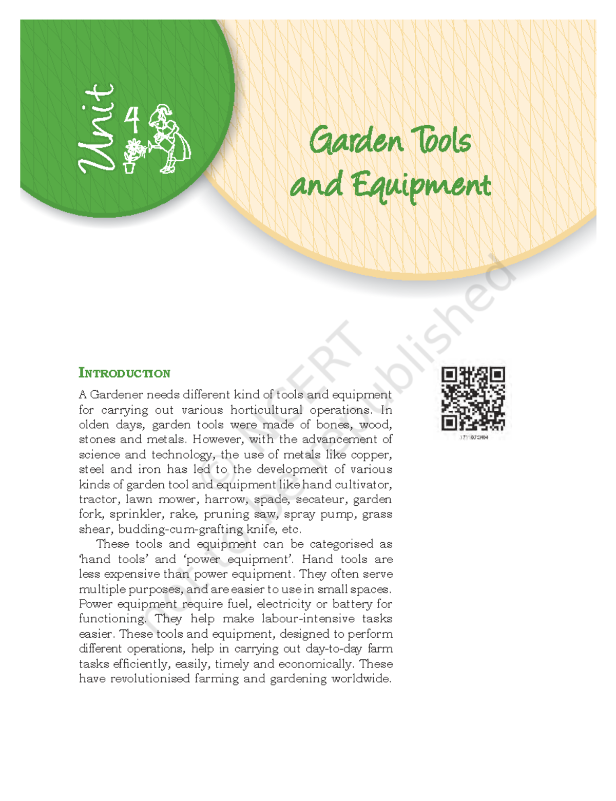 Unit 4: Introduction to Garden Tools & Equipment (GARDENER CLASS XI ...