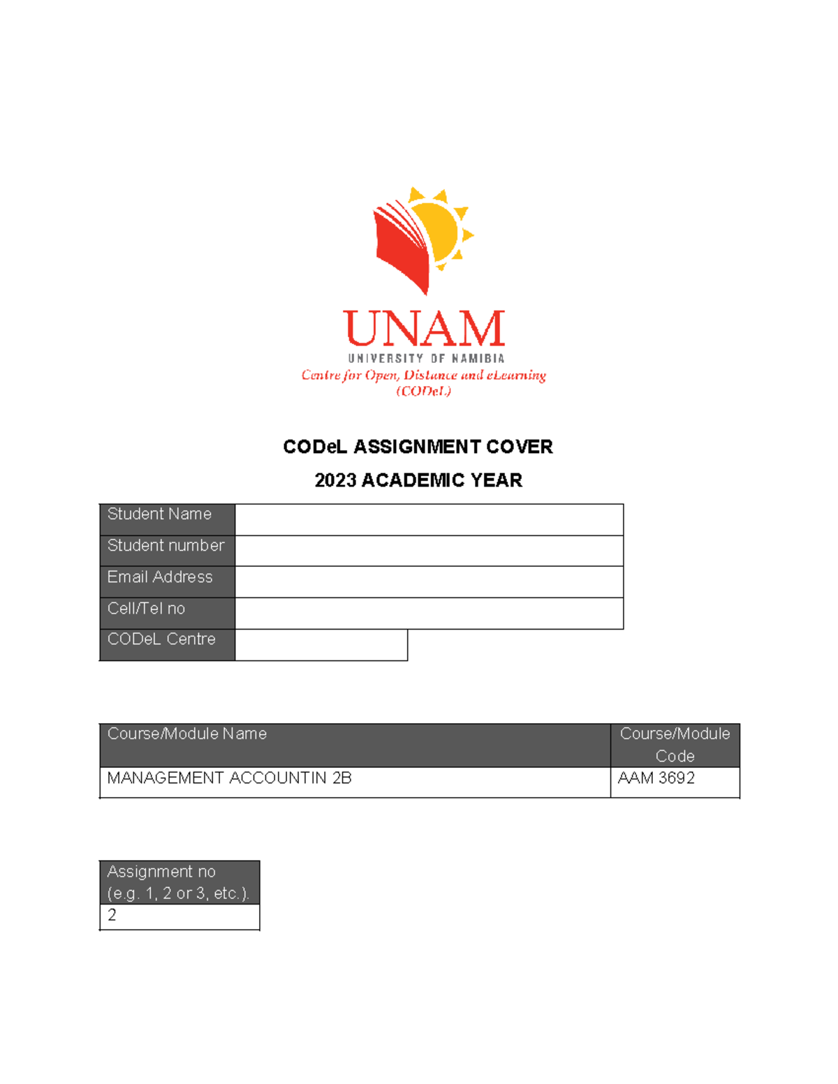 CODeL AAM 3692 Management Accounting 2B Assignment 2 Analysis - Studocu