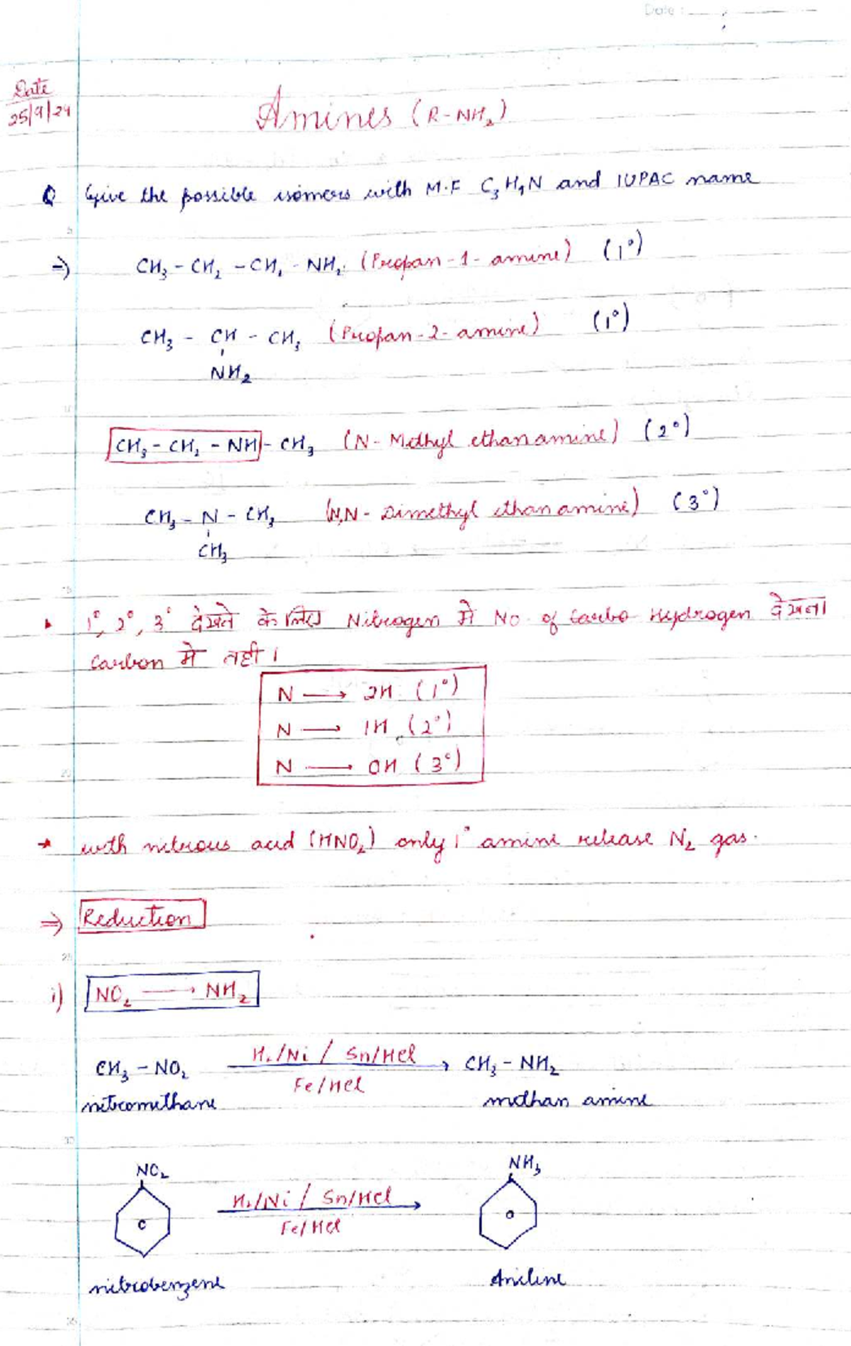 Amines Class 12 NEET Study Notes and Reactions Overview - Studocu
