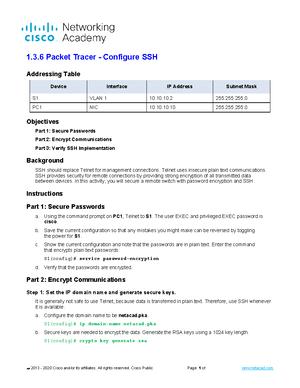 16.5.1 Packet Tracer - Secure Network Devices - Packet Tracer - Secure Network Devices ...