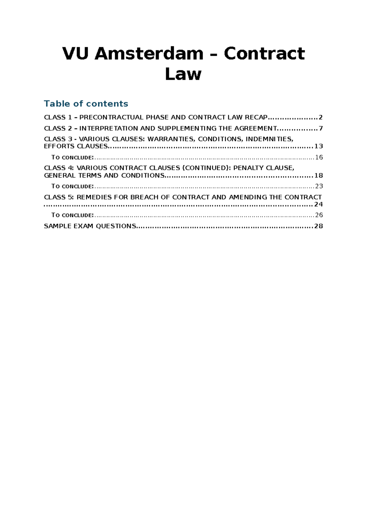 Contract Law Overview: Key Principles & Case Studies - VU Amsterdam ...