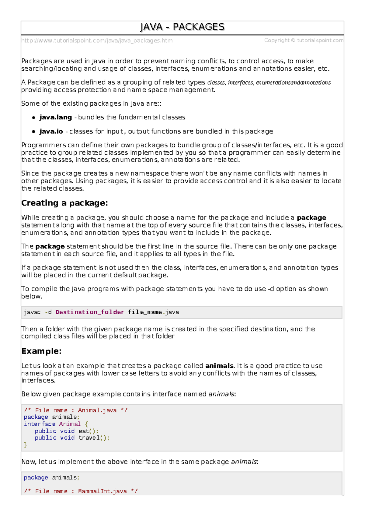 Java Packages - Comprehensive Notes on Usage and Management - Studocu