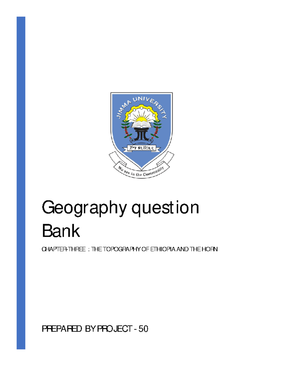 Geo Chapter 3: Question Bank on Ethiopia's Topography and Geography ...