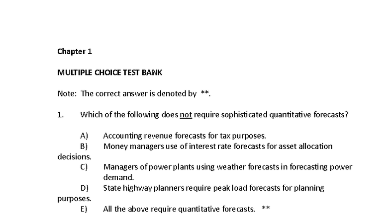 Chapter 1: Multiple Choice Test Bank for Course 404036101 - Studocu