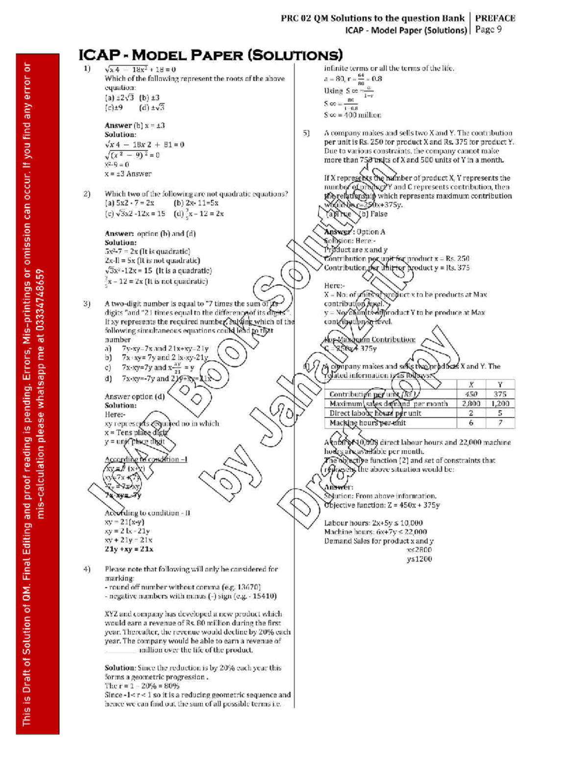 PRC-02 ICAP Model Paper Solutions and Detailed Explanations - Studocu