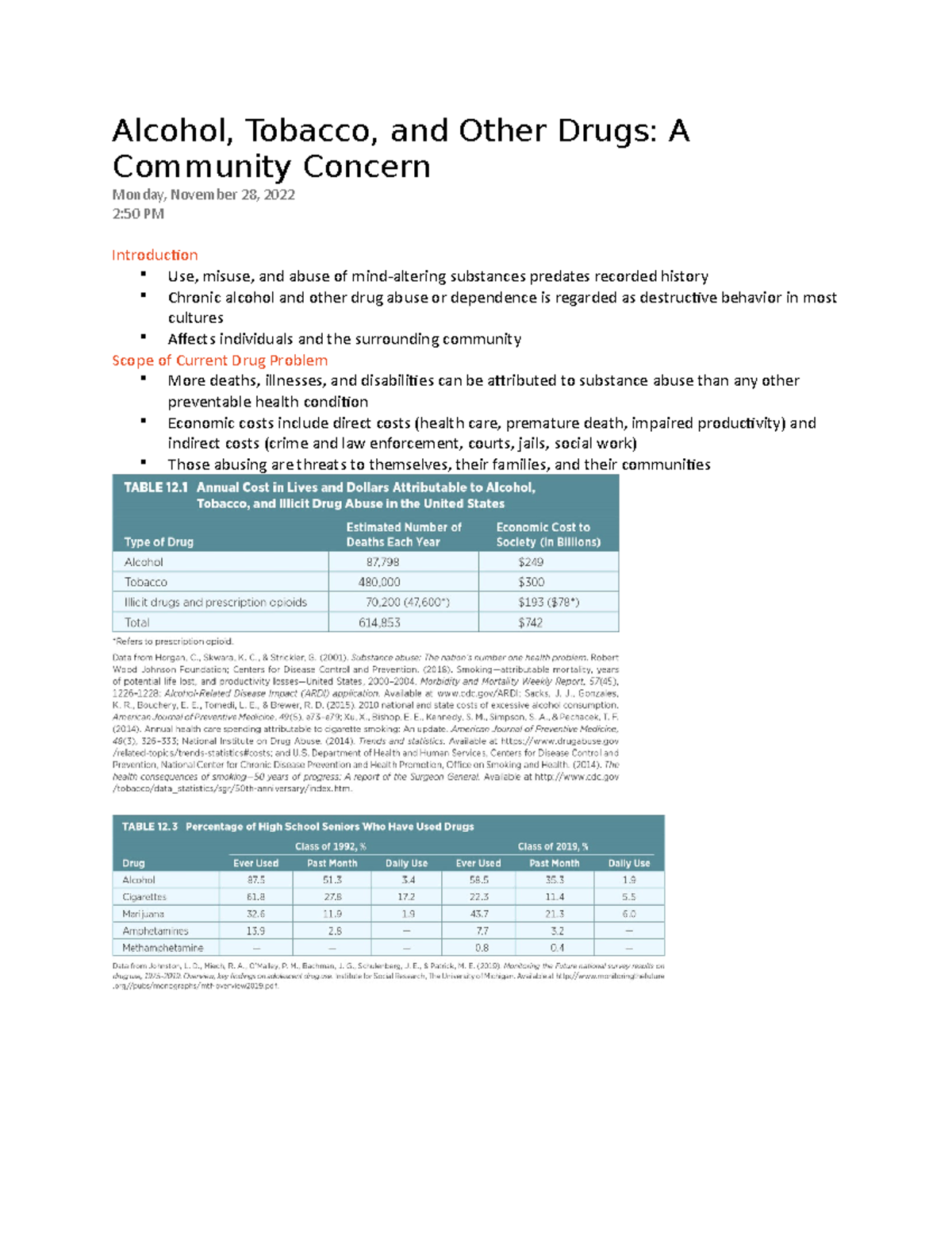 Alcohol, Tobacco, and Other Drugs: A Community Concern Overview - Studocu