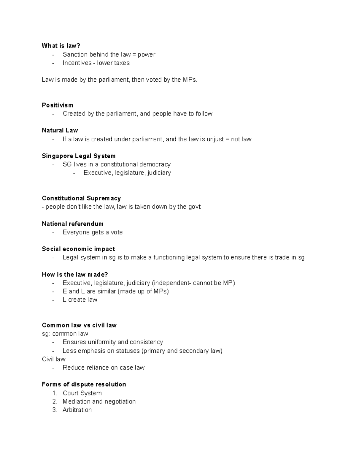 BLaw Lesson Notes: Understanding Law, Legal Systems, and Processes ...