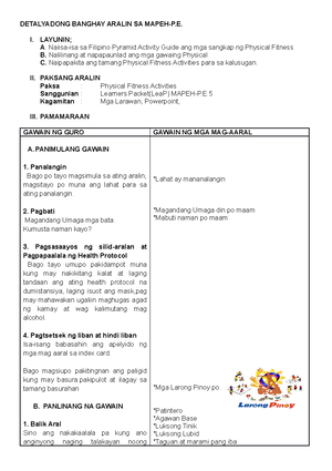Lesson PLAN IN Filipino - Banghay Aralin sa Filipino II I. Layunin a ...
