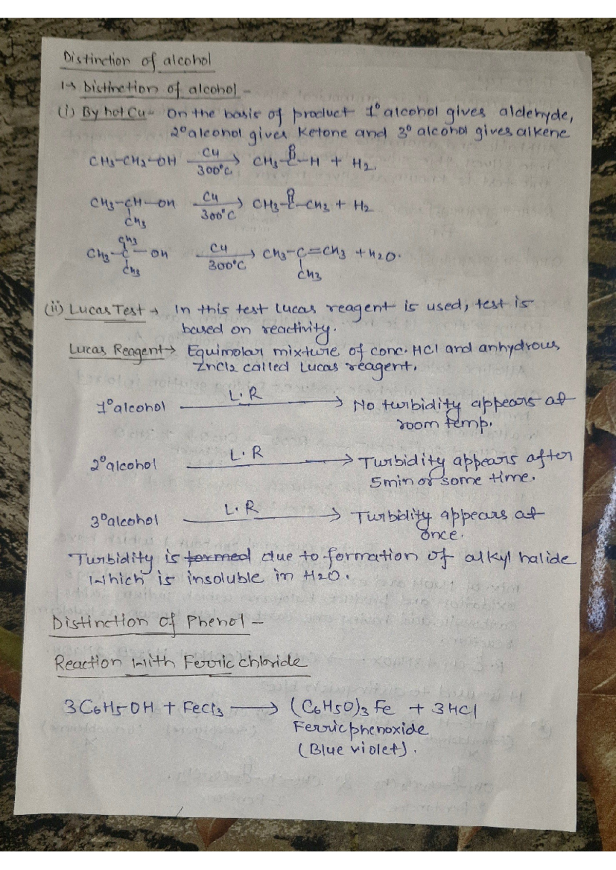 Distinction of Organic Compounds: Tests and Reactions RC001 - Studocu