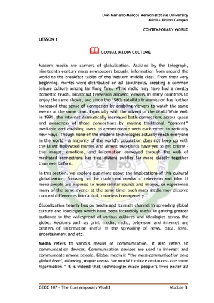 Module 3 Lesson 2 THE Globalization OF Religion - MODULE III LESSON 2 ...