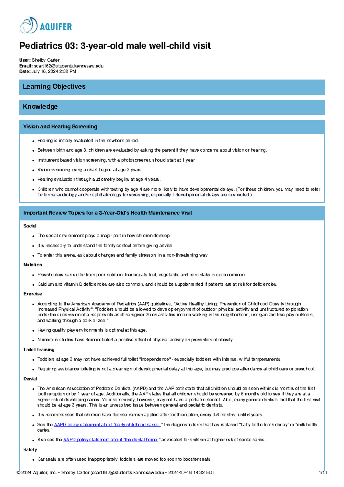 Pediatrics 03: Male Visit - Health Maintenance & Developmental ...