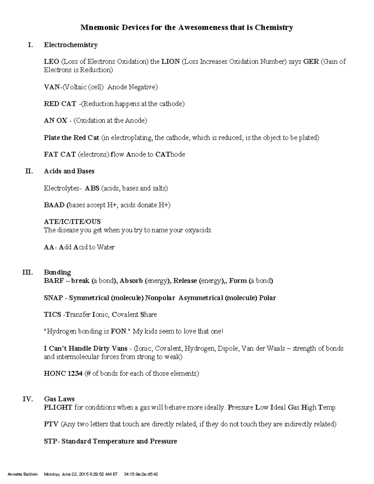 Mnemonic-Devices for chem all topic - Mnemonic Devices for the ...