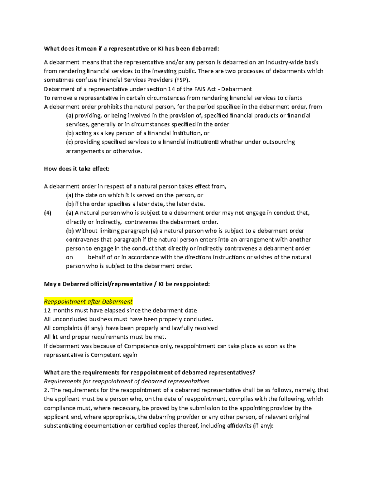 Understanding Debarment of Representatives & KIs in Financial Services ...