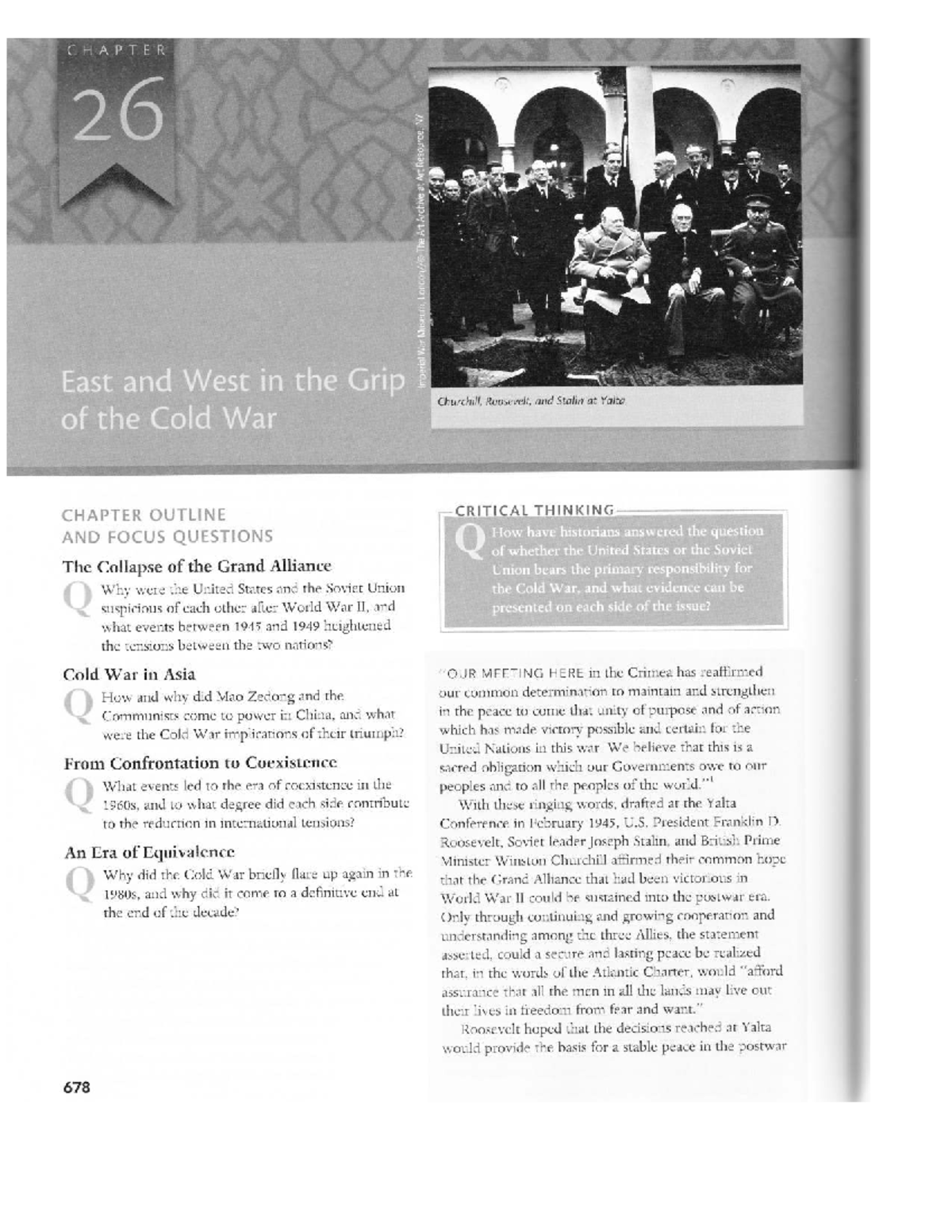 CHAPTER 26: East and West in the Grip of the Cold War - The Collapse of ...