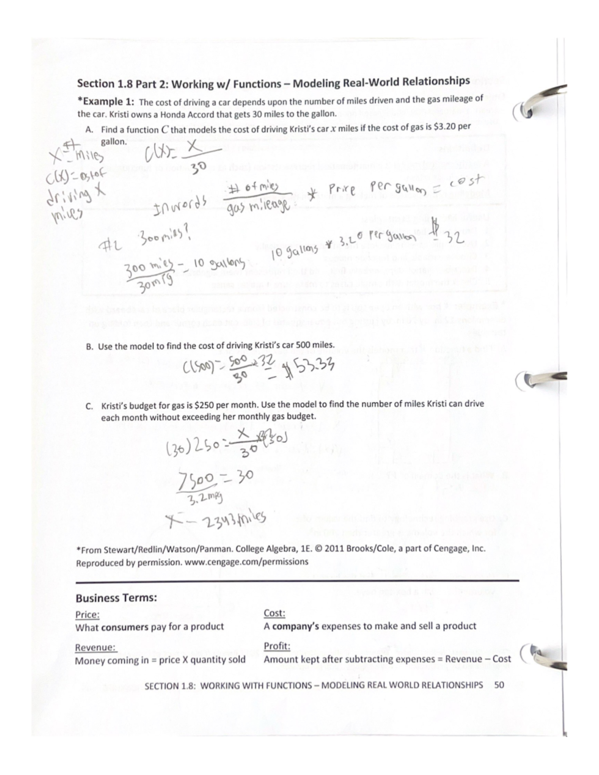 Section 1.8 Part 2 Working w Functions - Modeling Real-World ...