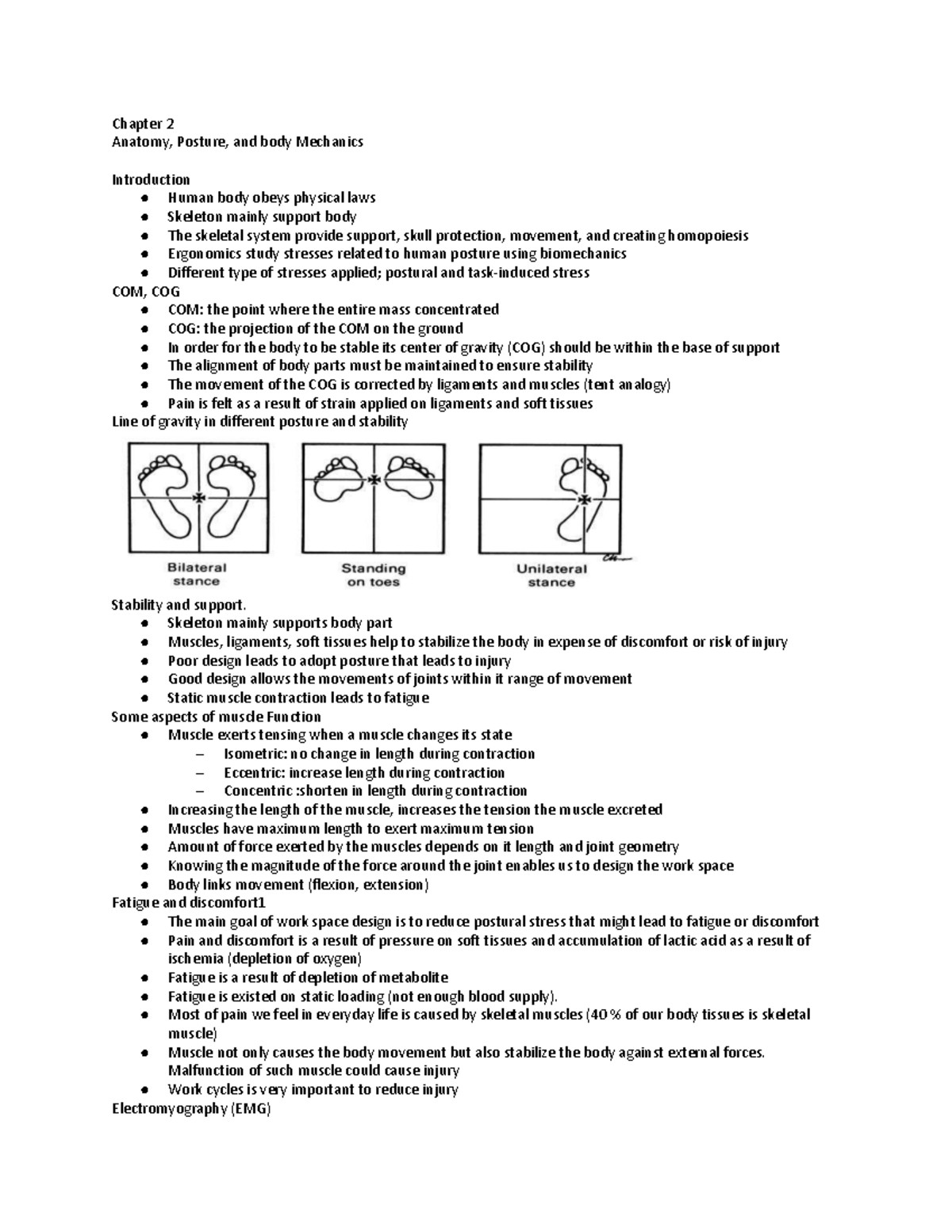 Chapter 2 - IE 309: Anatomy, Posture, and Body Mechanics Overview - Studocu