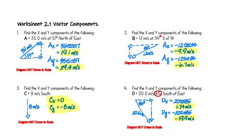 PH 11 Vector Components & Forces Worksheet 2.1 Solutions - Studocu