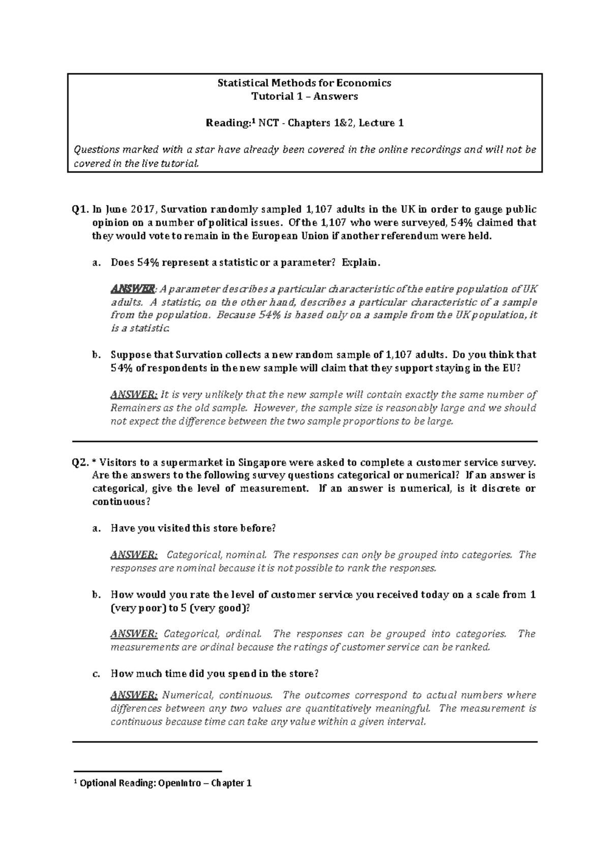 Tutorial qs - Statistical Methods for Economics Tutorial 1 – Answers ...