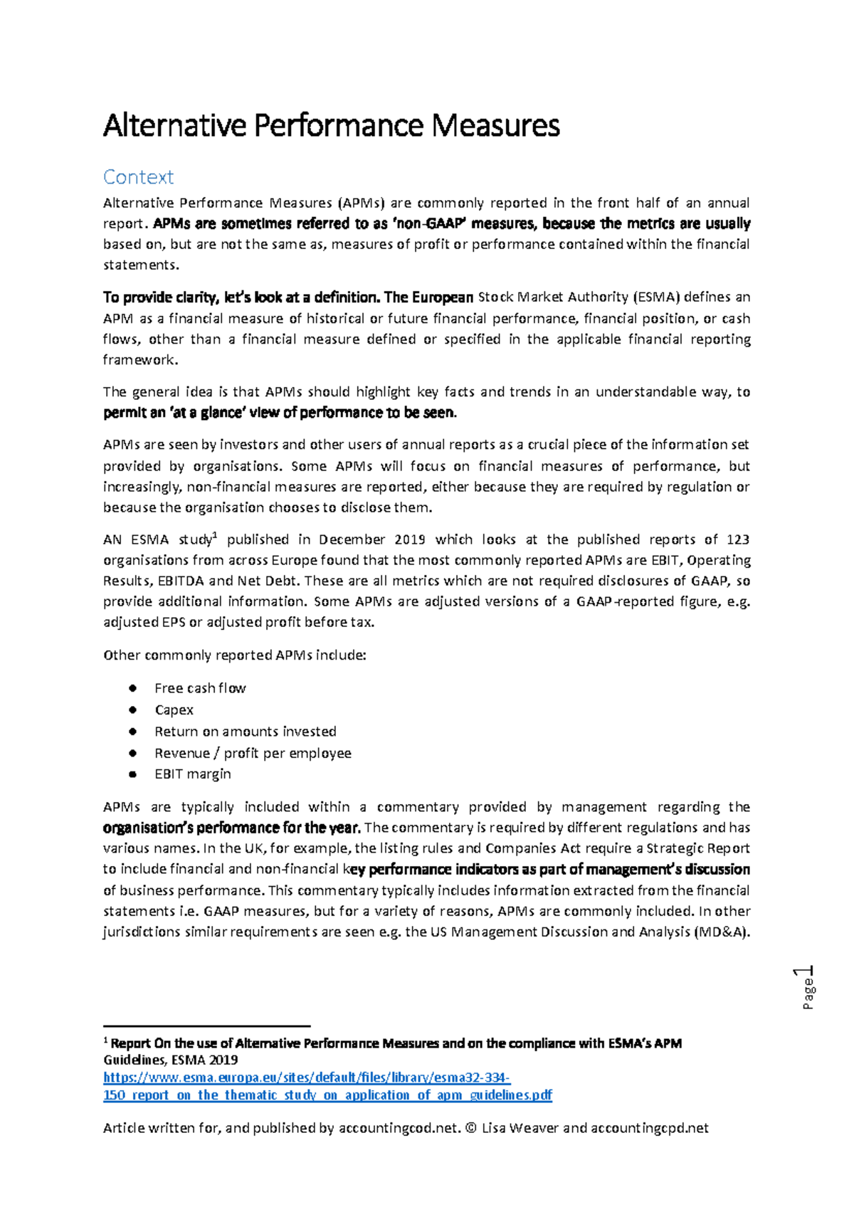 APMs in Annual Reports: Understanding Alternative Performance Measures ...