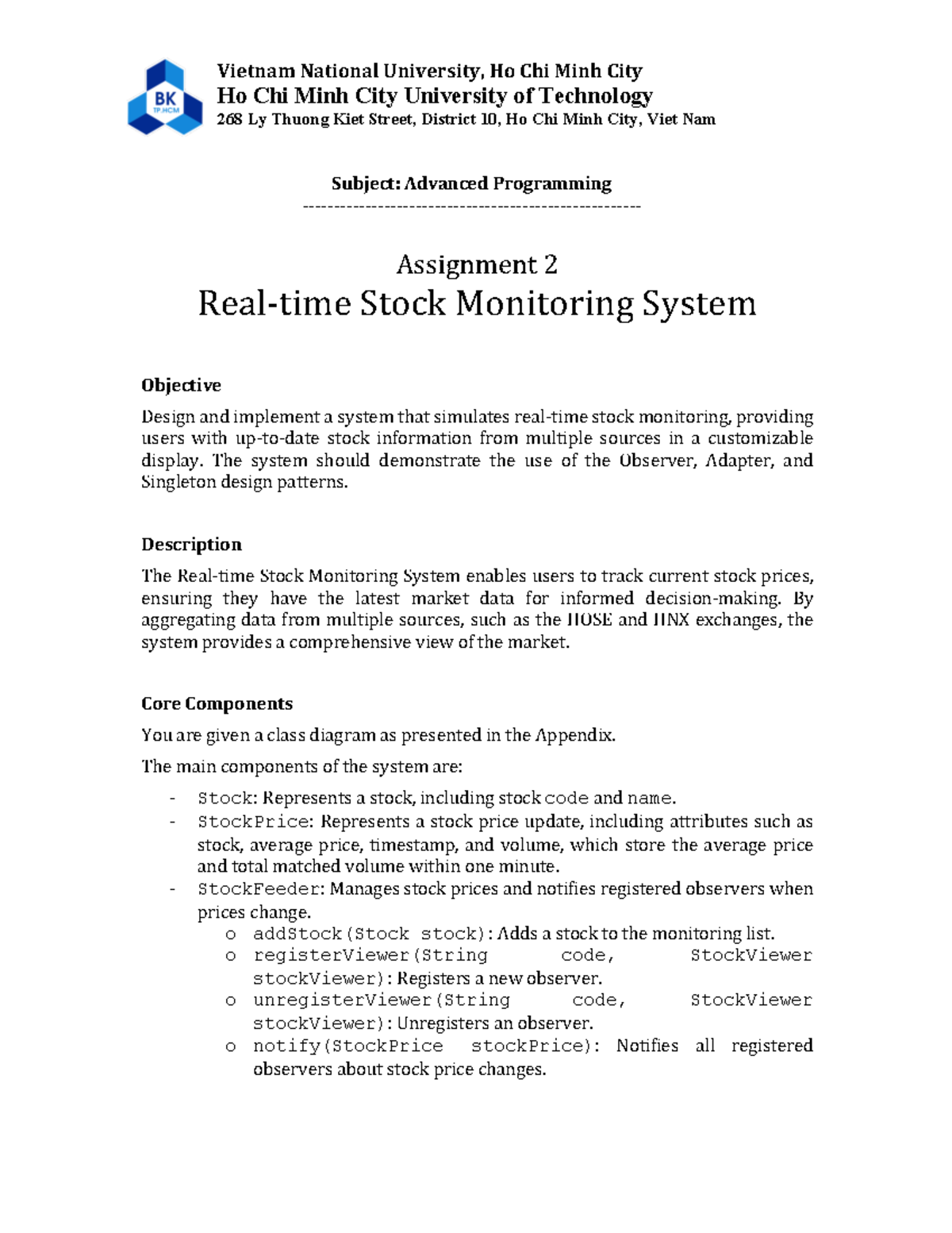 Assignment 2 - Specification - v1 - Ho Chi Minh City University of Technology 268 Ly Thuong Kiet ...